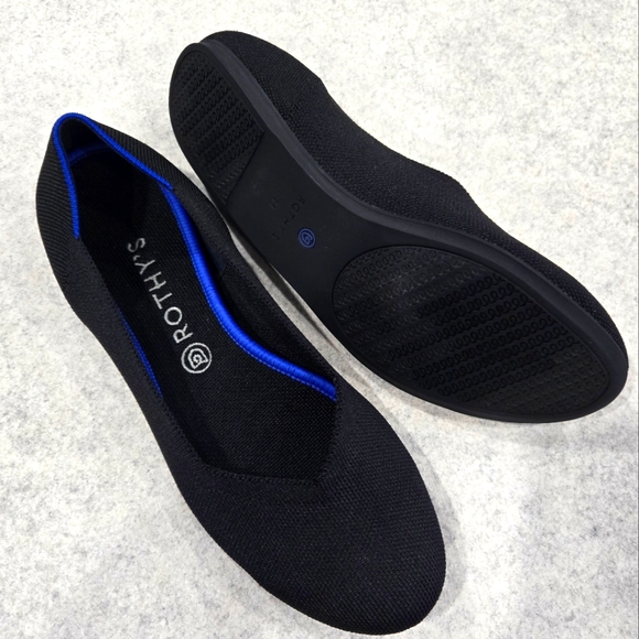 Rothy's | Shoes | Rothys Black The Flat Round Toe Ballet Flats Size 1 ...